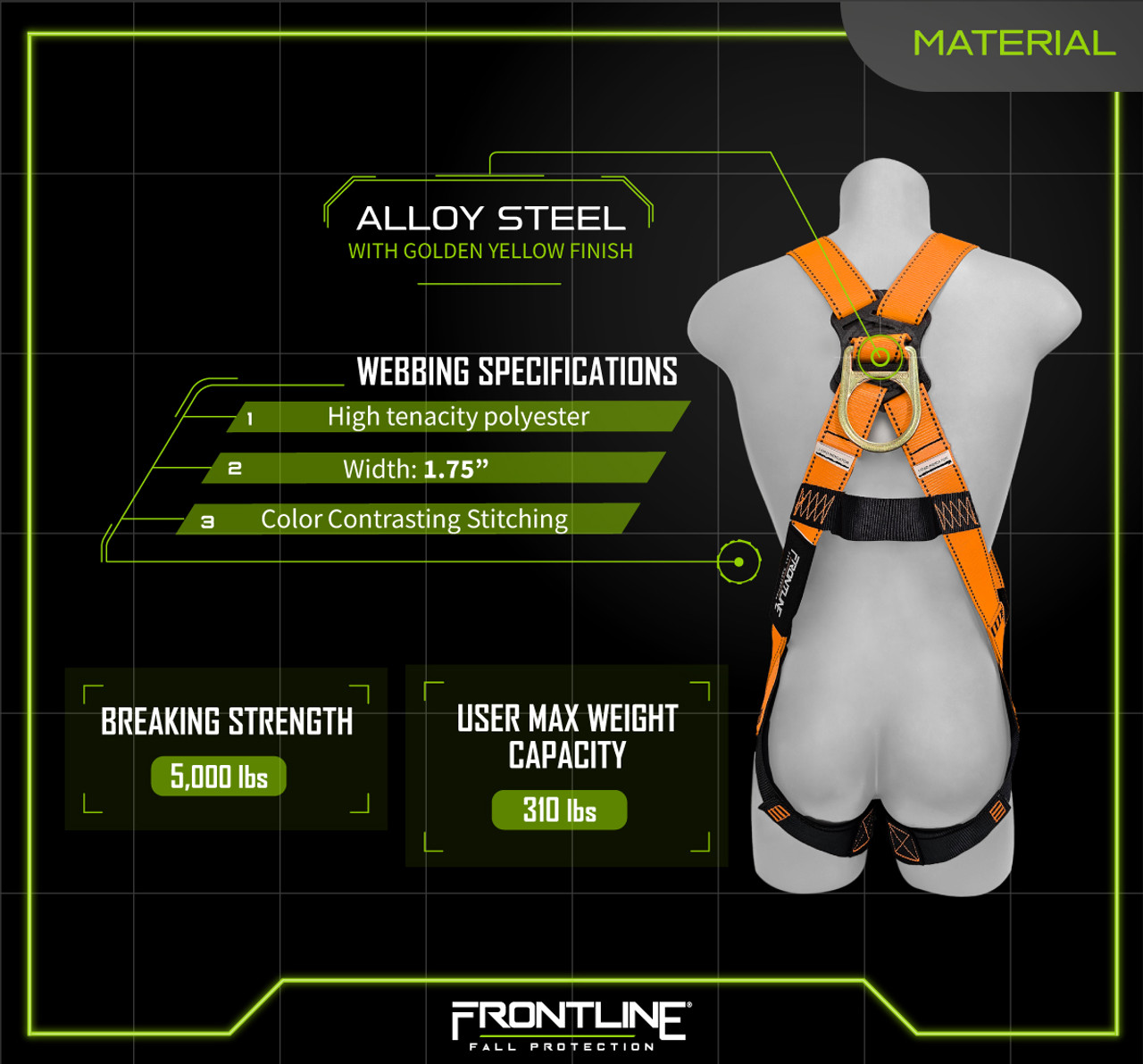 Frontline Combat Full Body Safety Harness | Critical Tool