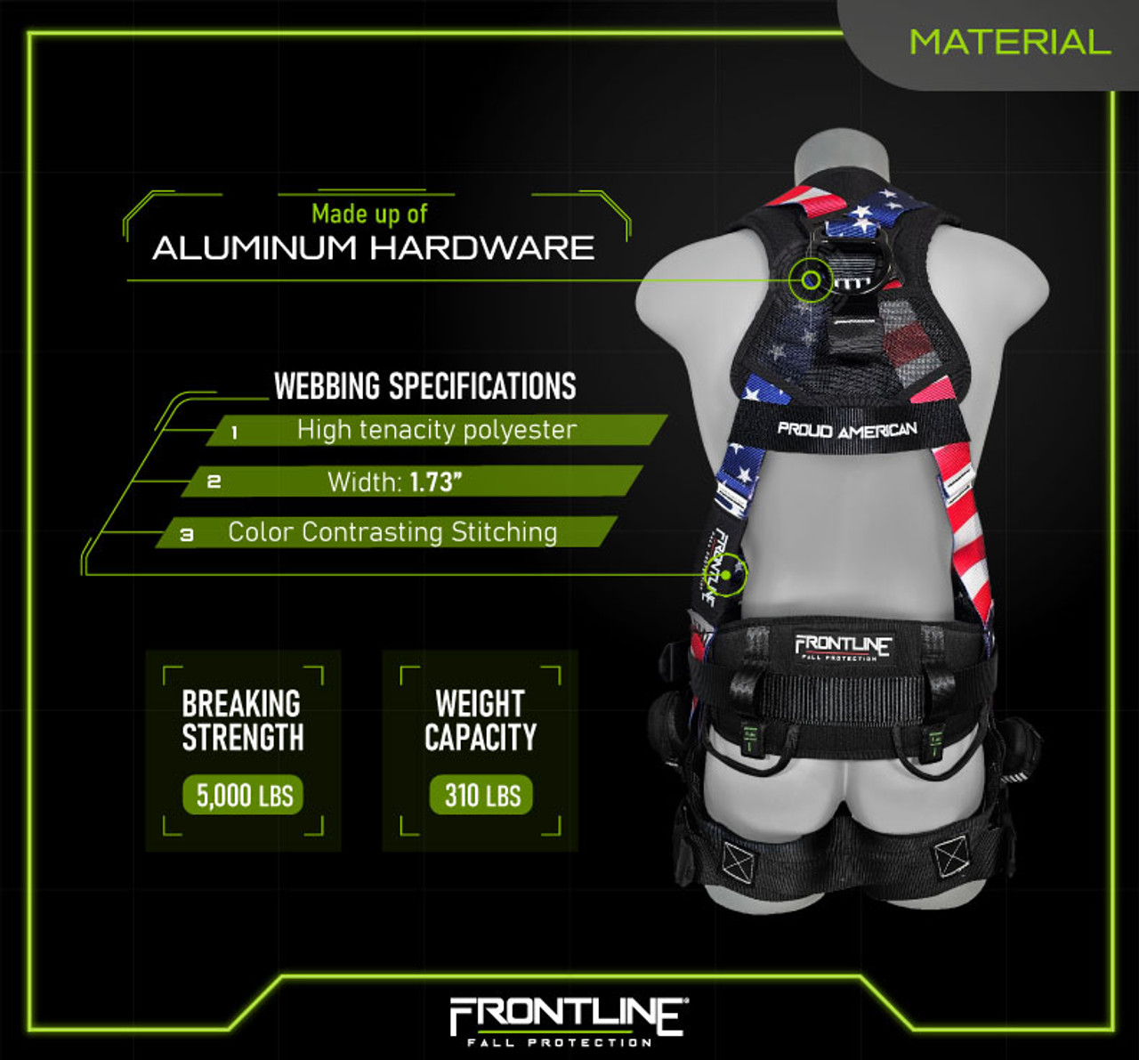 Frontline American Safety Harness | Critical Tool