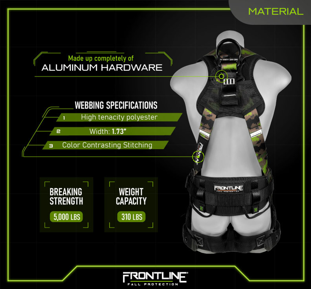Frontline Camouflage Safety Harness | Critical Tool
