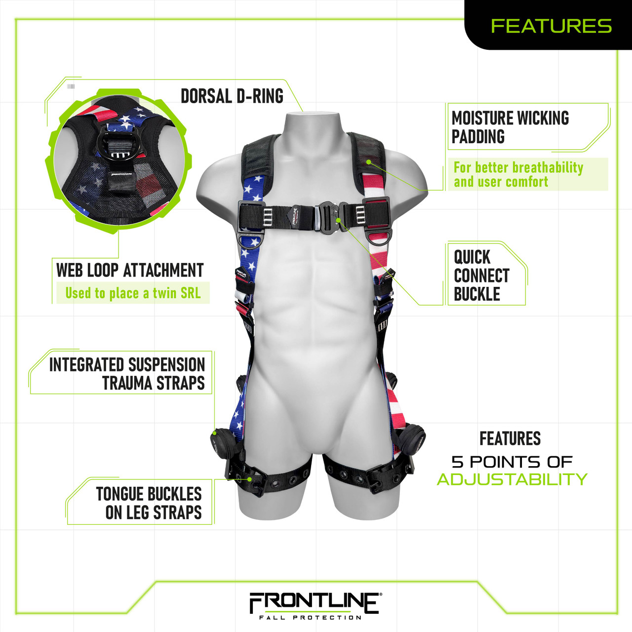 Frontline Combat Lite Harness America | Critical Tool