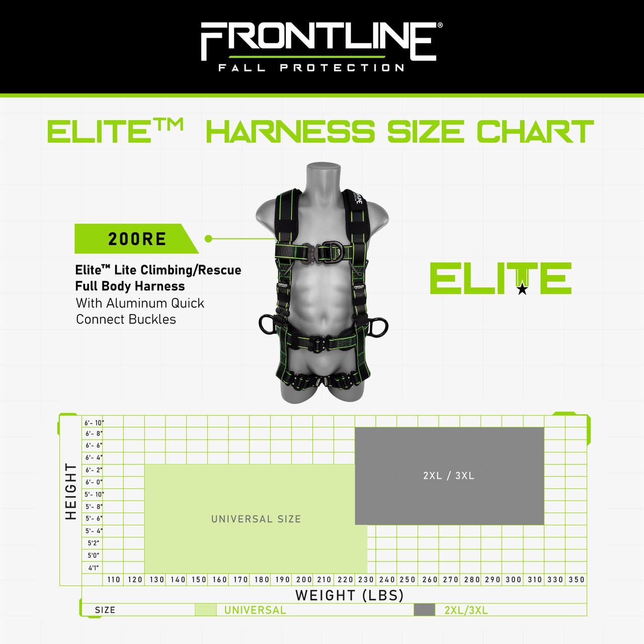 Frontline Elite Climbing Rescue Harness | Critical Tool