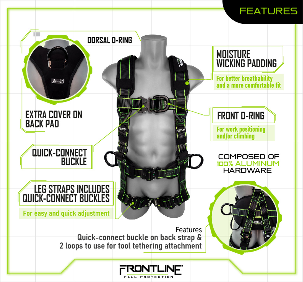 Frontline Elite Climbing Rescue Harness | Critical Tool