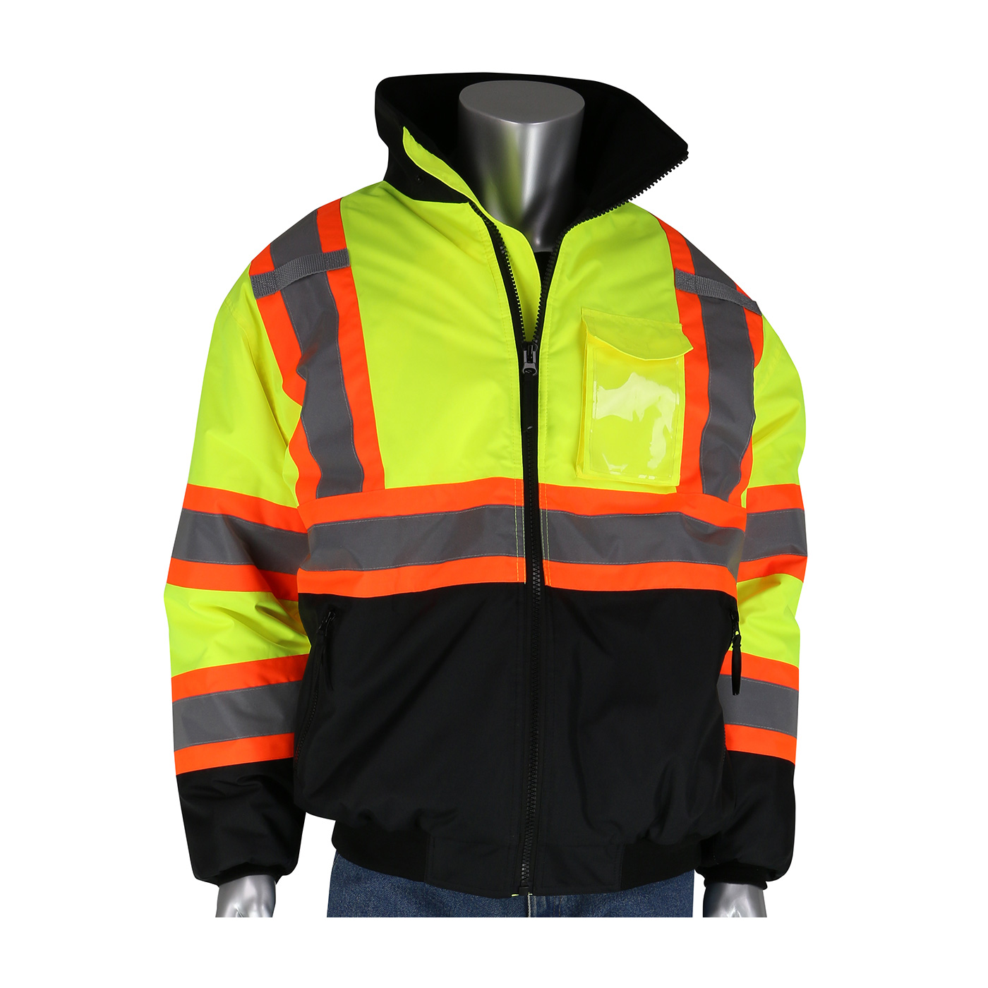 PIP Class 3 Hi-Vis Lime Two-Tone Bomber Jacket CriticalTool