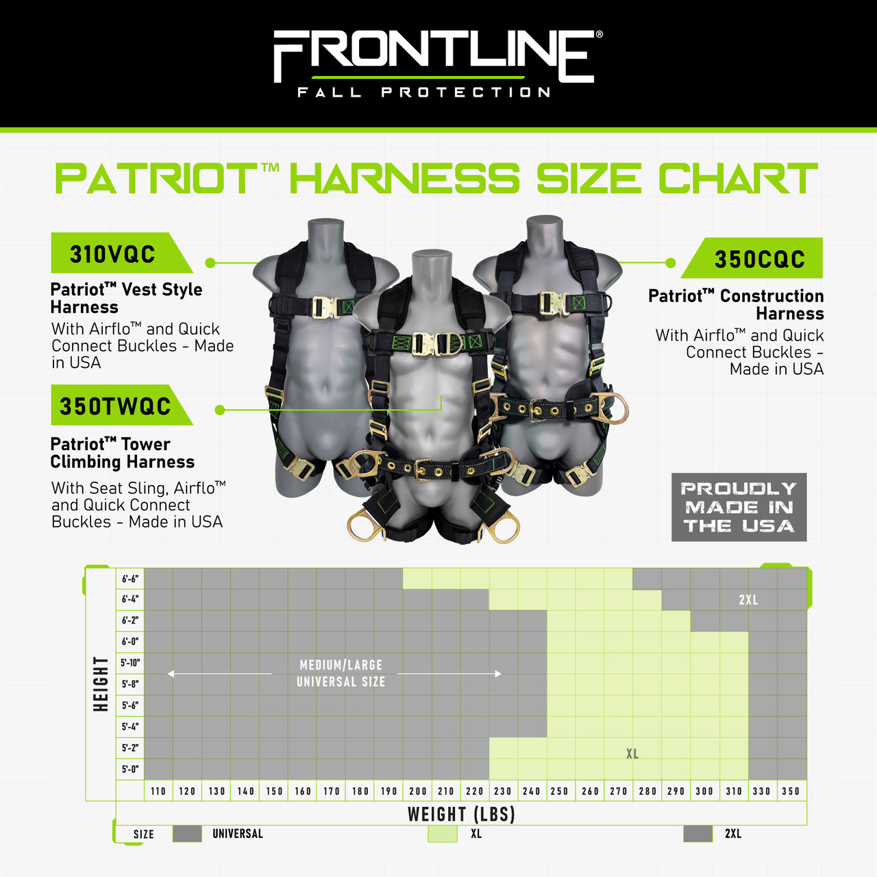 Frontline American Construction Harness XL | Critical Tool