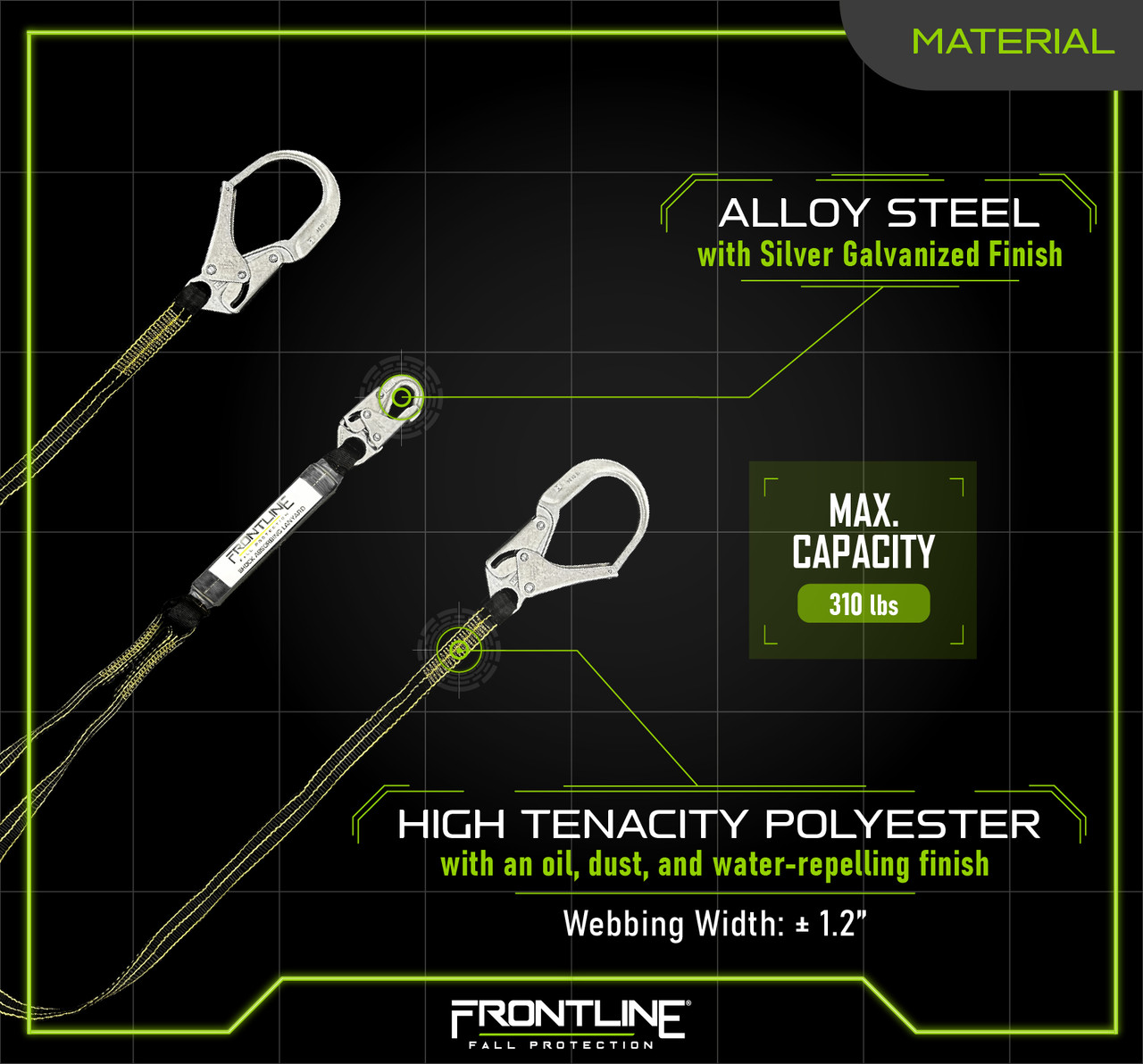 Frontline Oil & Gas 6' Double Lanyard | Critical Tool