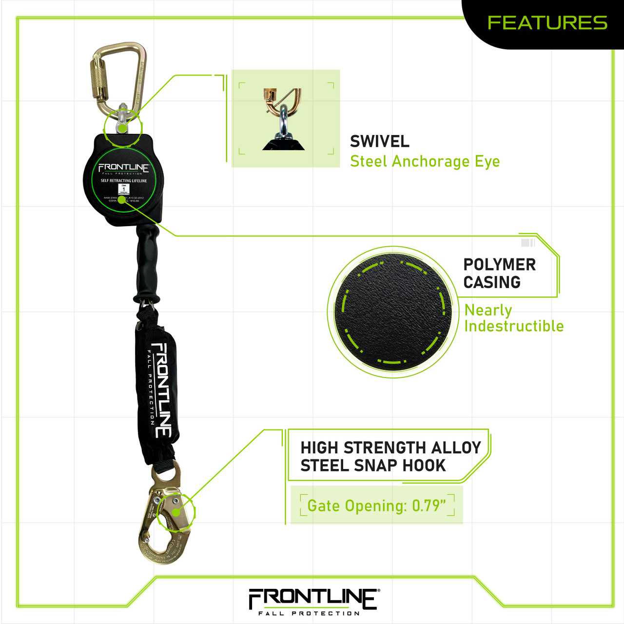 Frontline Cable Single Leg 10 ft SRL | Critical Tool