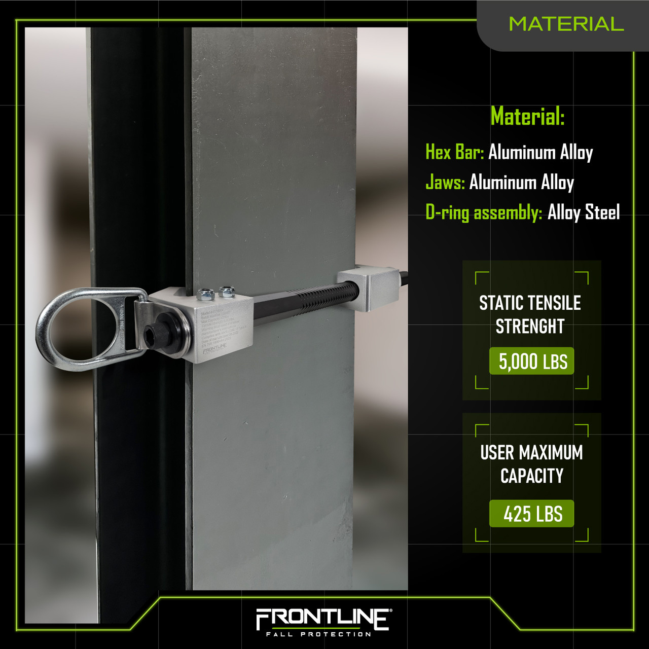 Frontline Aluminum I-Beam Fixed Beam Anchor | Critical Tool