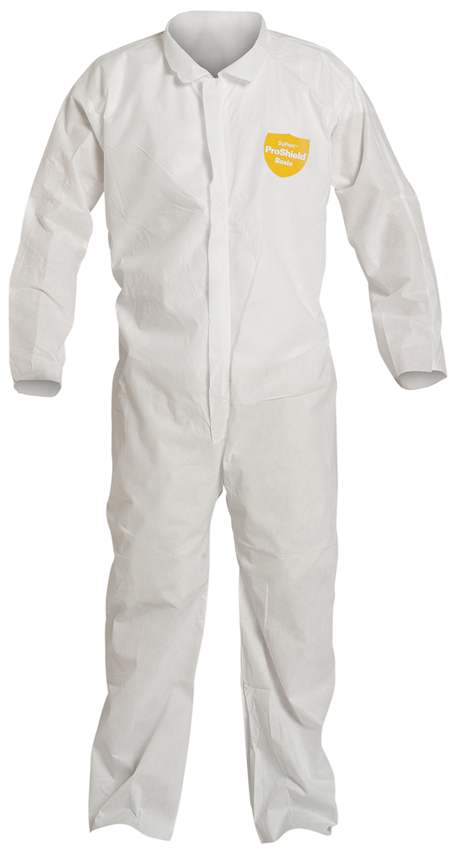 Dupont ProShield Basic Coveralls, Open Wrists and Ankles, Wh