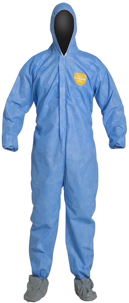 Dupont PB122SBU ProShield Basic Coveralls, Elastic Wrists an
